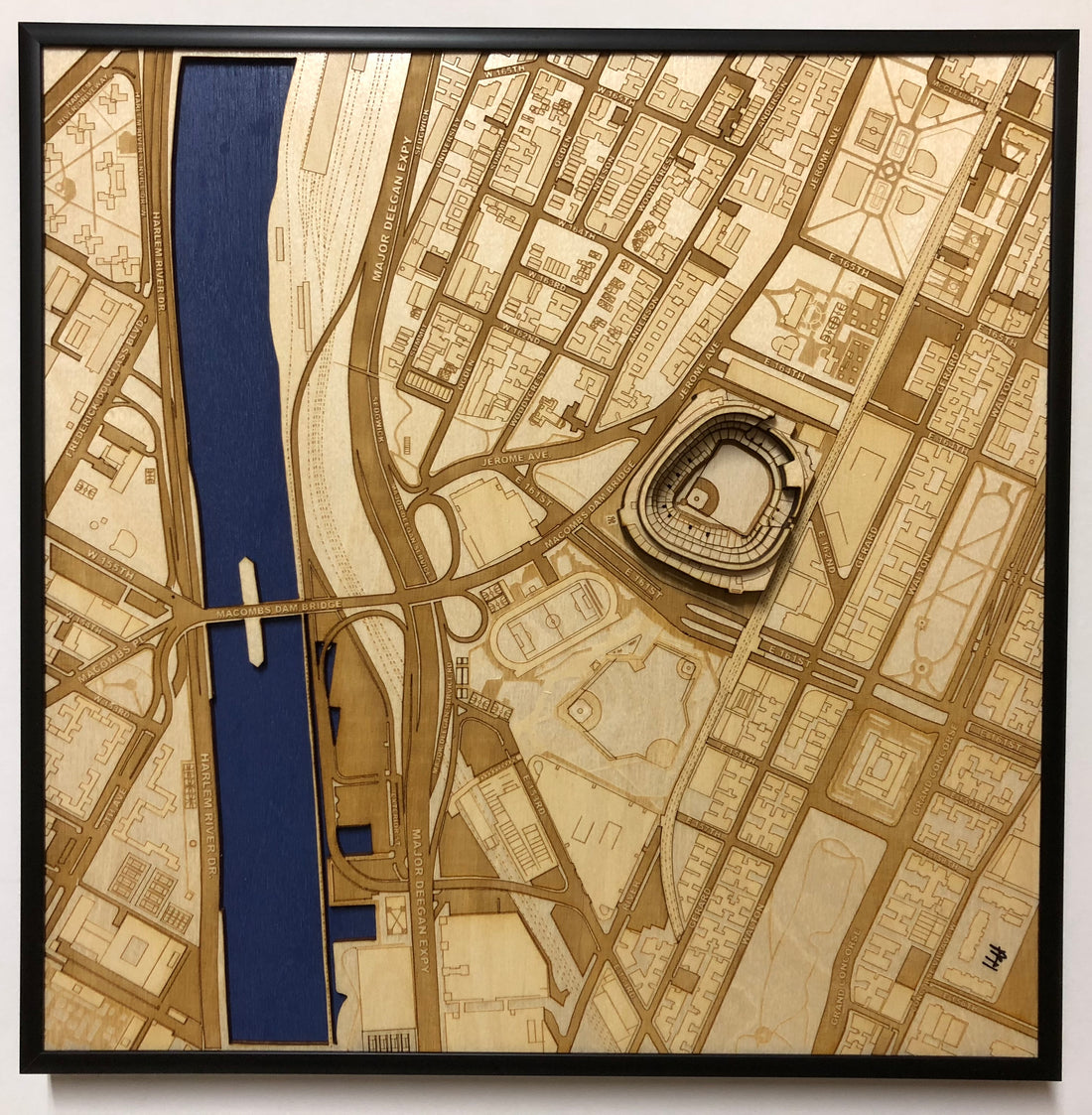 Bronx, New York Wall Art City Map (Yankee Stadium) – StadiumMapArt