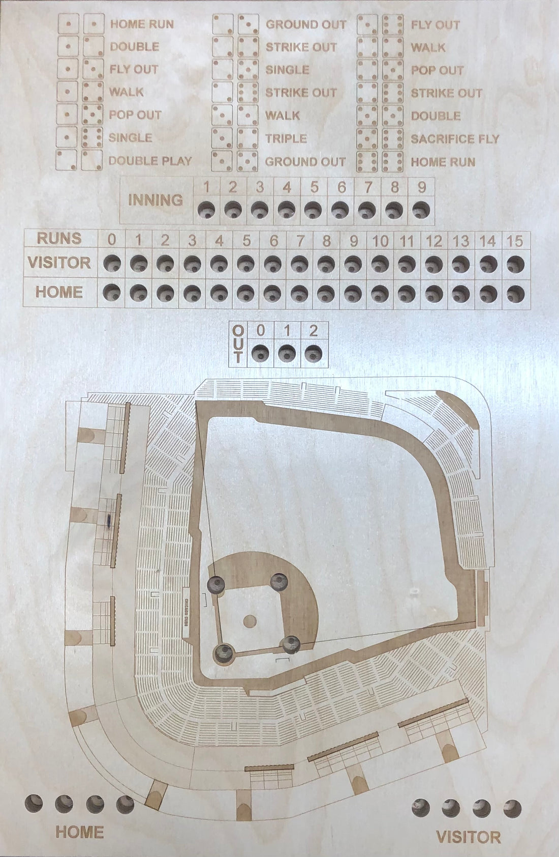 Chicago, Illinois Dice Game Art (Wrigley Field) – StadiumMapArt