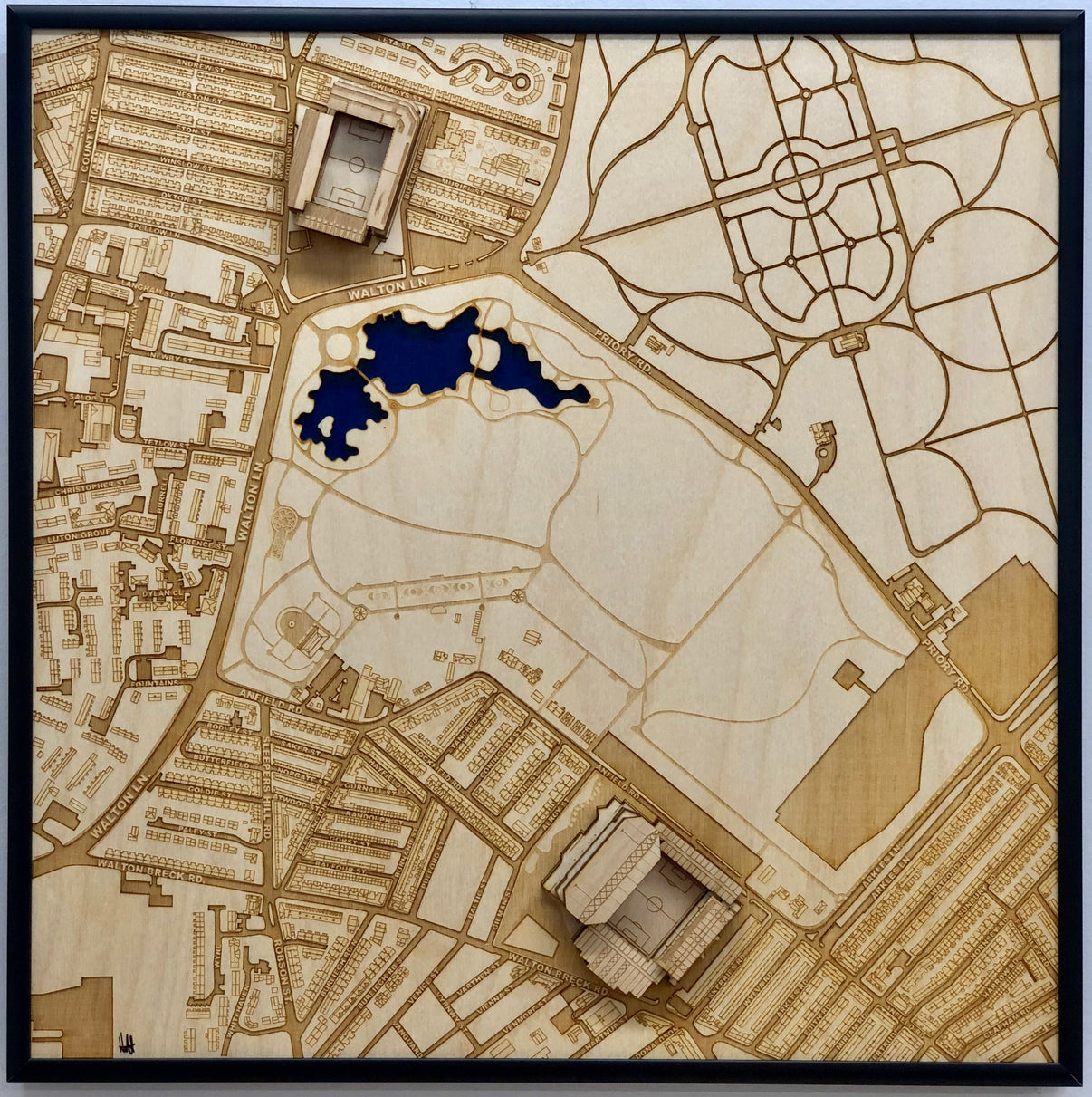 Liverpool, England Wall Art City Map (Anfield and Everton Stadiums ...