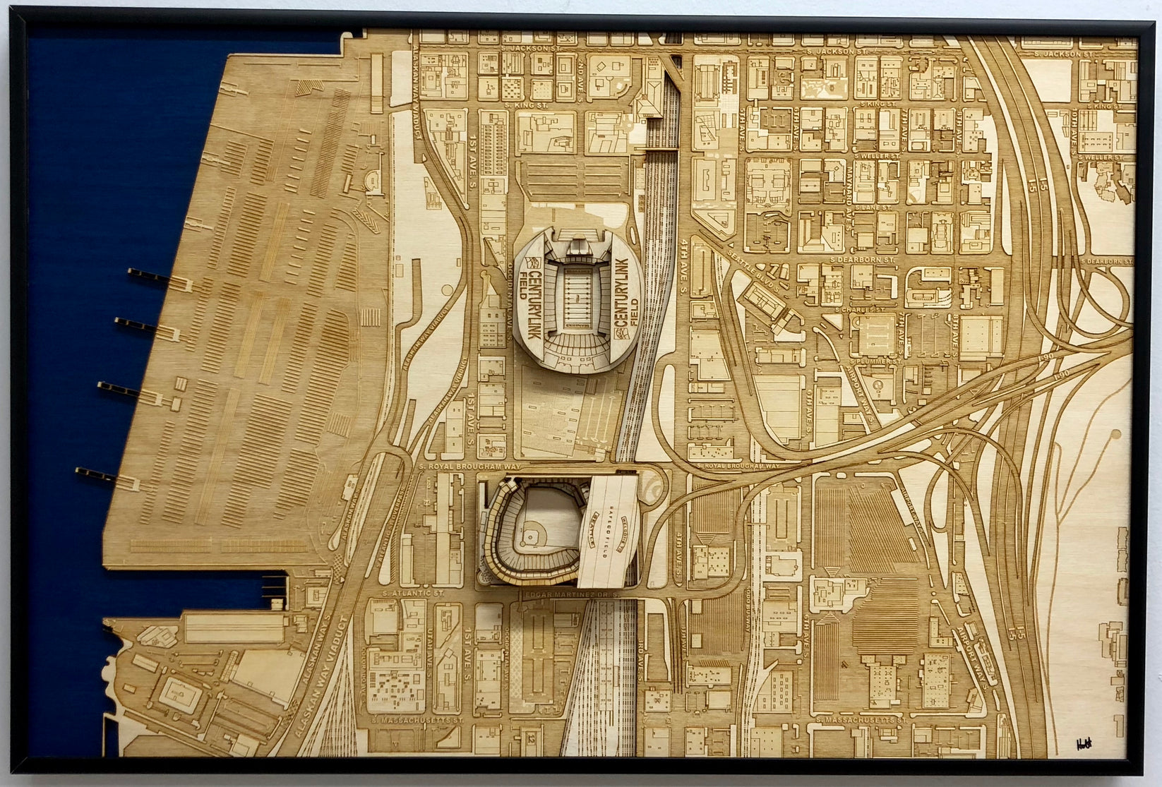 Seattle, Washington Wall Art City Map (Lumen Stadium & T-Mobile Park ...