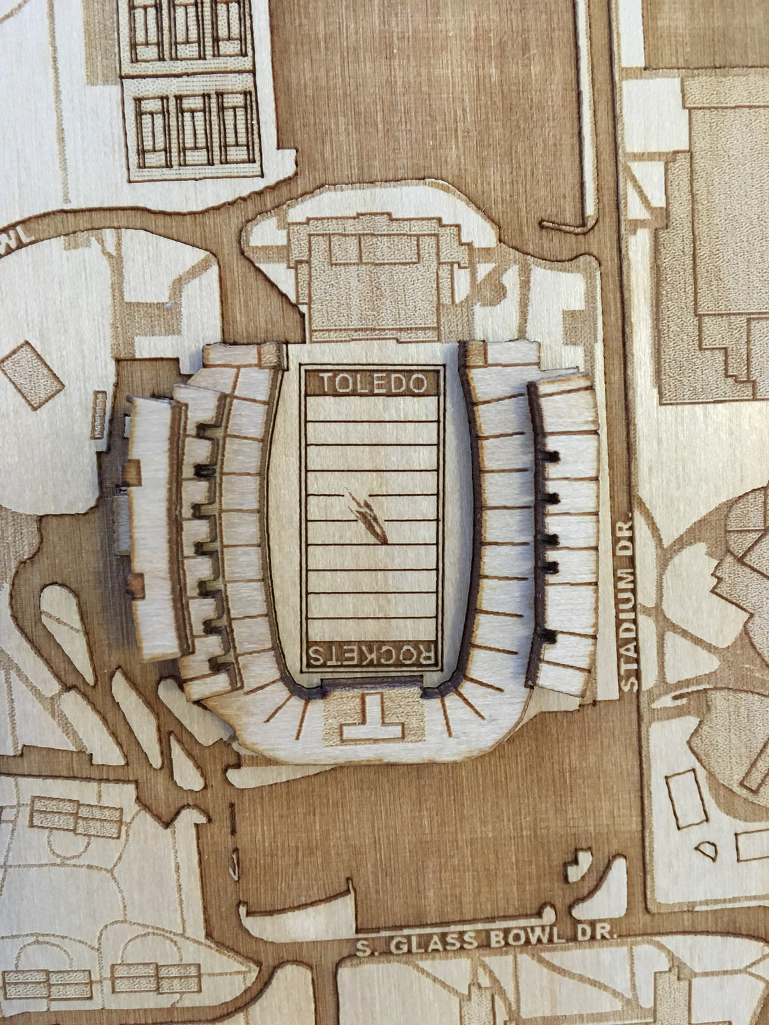 University of Toledo Wall Art City Map (Glass Bowl) – StadiumMapArt