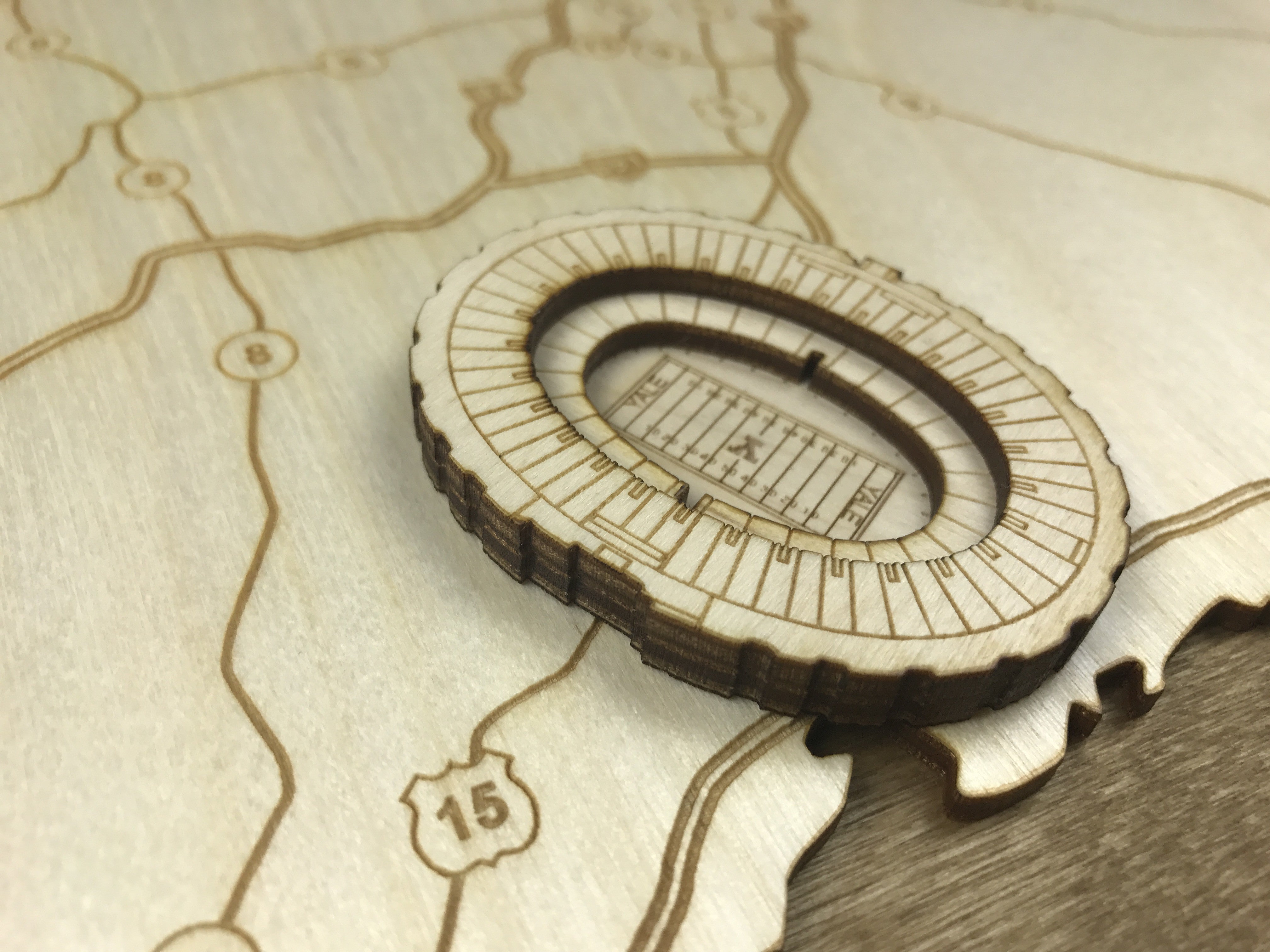 New Haven, Connecticut Wall Art State Map (Yale Bowl) – StadiumMapArt